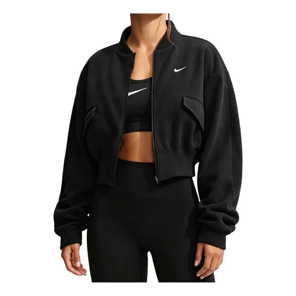 Nike Therma-fit Fleece Bomber Jacket - Black
