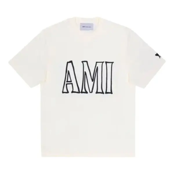 AMI Paris Short Sleeve T-shirt 'ivory - Off White