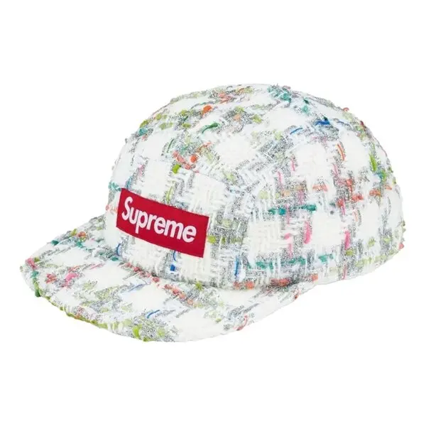 Supreme Fw26 Metallic Bouclé Camp Cap - White