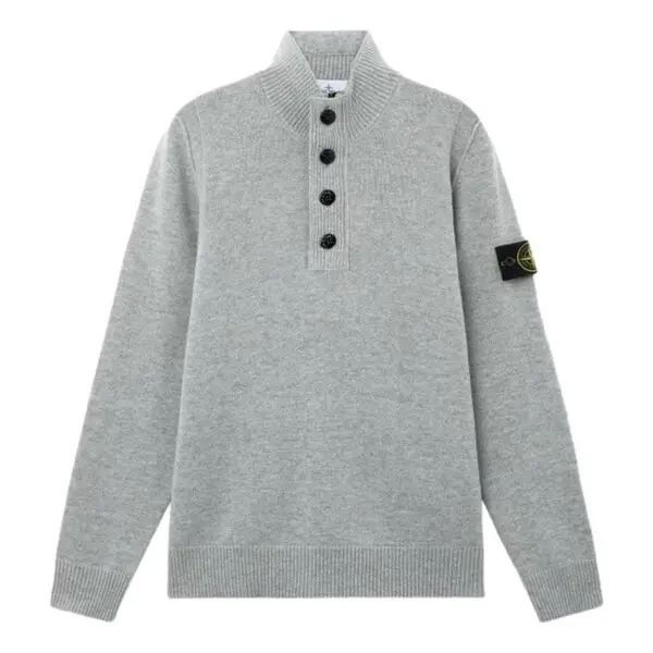Stone Island Half Zip Up Knitwear - Gray