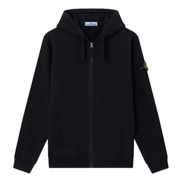 Stone Island Hood Zip Up - Black