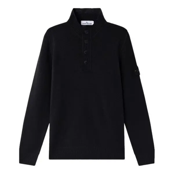 Stone Island Half Zip Up Knitwear - Black