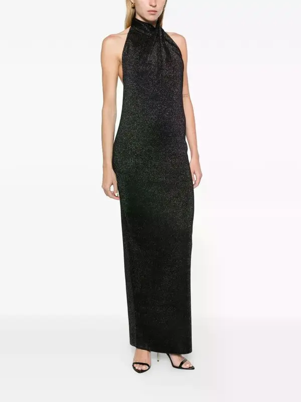 Balmain Halterneck Lurex Maxi Dress