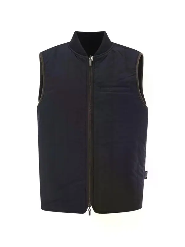 MC2 SAINT BARTH Navy Spencer Wool-blend Reversible Vest
