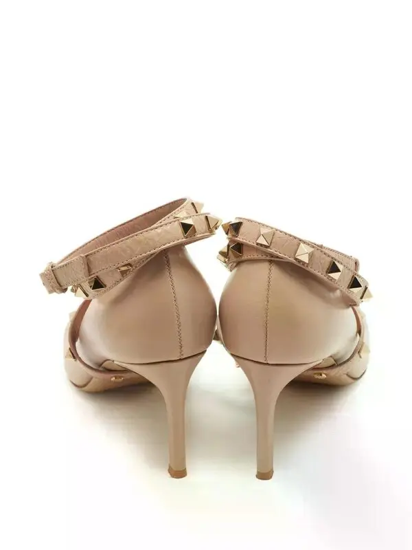Valentino Garavani Rockstud Ankle-strap Heeled Pumps - Neutrals