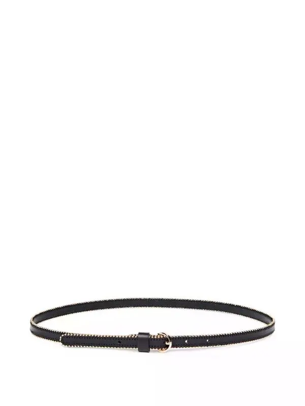 Pinko Leather Belt With Mini Studs, 1 Cm - Black