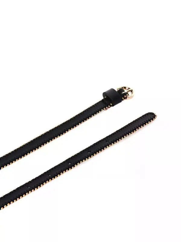Pinko Leather Belt With Mini Studs, 1 Cm