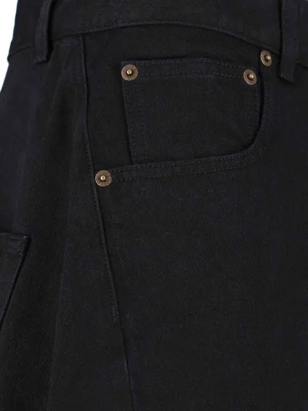 Phoebe Philo Fringed Straight Jeans - Black