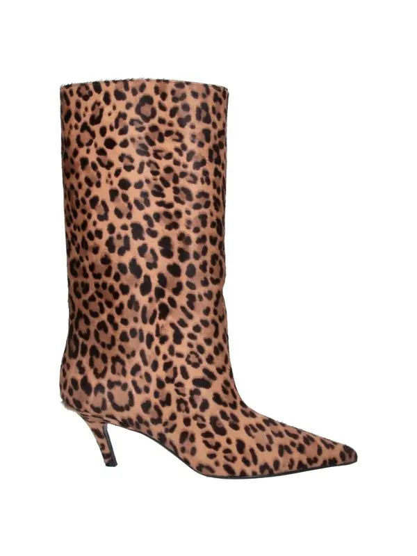 Amina Muaddi Ankle Boots "fiona 60" In Multicolored Pony - Multi