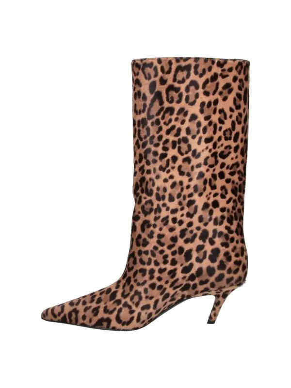 Amina Muaddi Ankle Boots "fiona 60" In Multicolored Pony