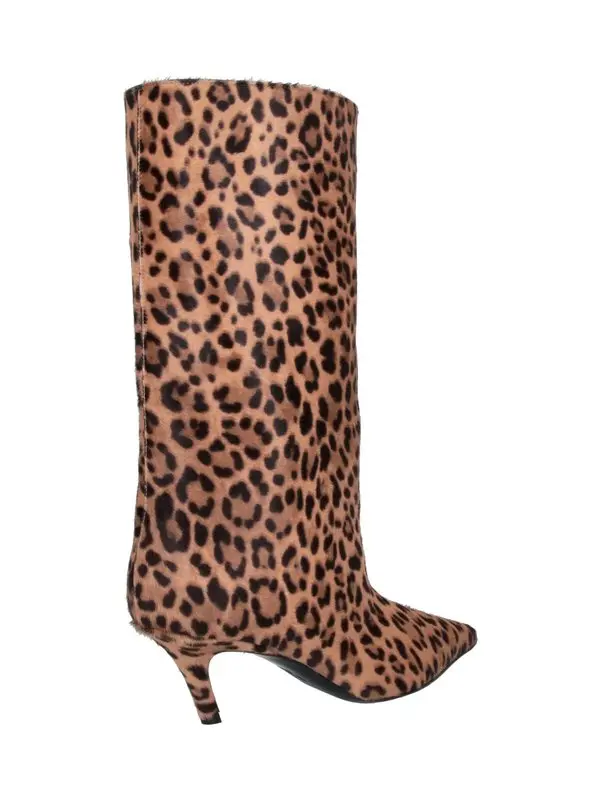 Amina Muaddi Ankle Boots "fiona 60" In Multicolored Pony