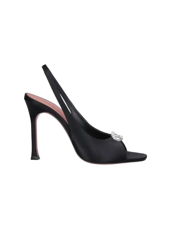Amina Muaddi Slingback Sandals "mini Camelia - Black