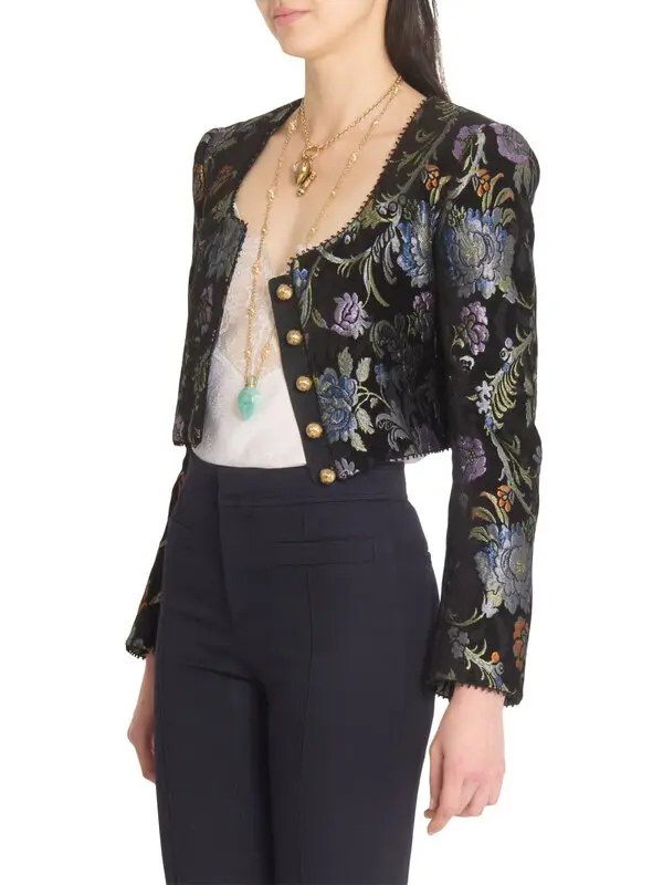 Chloé Floral Brocade Crop Jacket