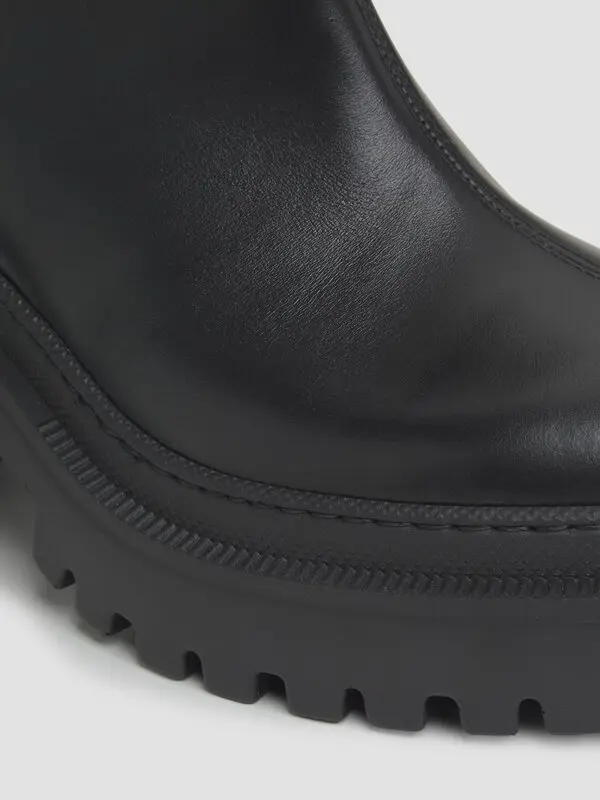 GIUSEPPE ZANOTTI 70mm Shearling-cuff Leather Platform Booties