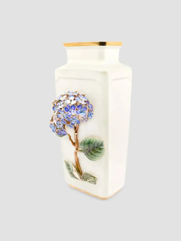 JAY STRONGWATER Hydrangea Isolde 14k Yellow Gold Vase