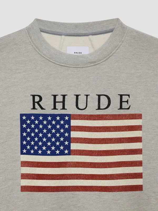 Rhude Usa Flag Crewneck Sweatshirt