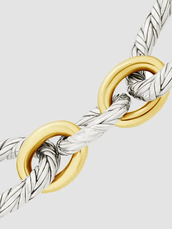 JAN LESLIE Sterling & 18k Yellow Gold Oval-link Chain Bracelet