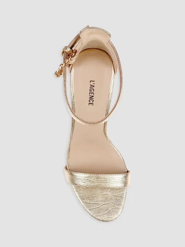 L'AGENCE Gisele 90mm Lizard-embossed Leather Sandals
