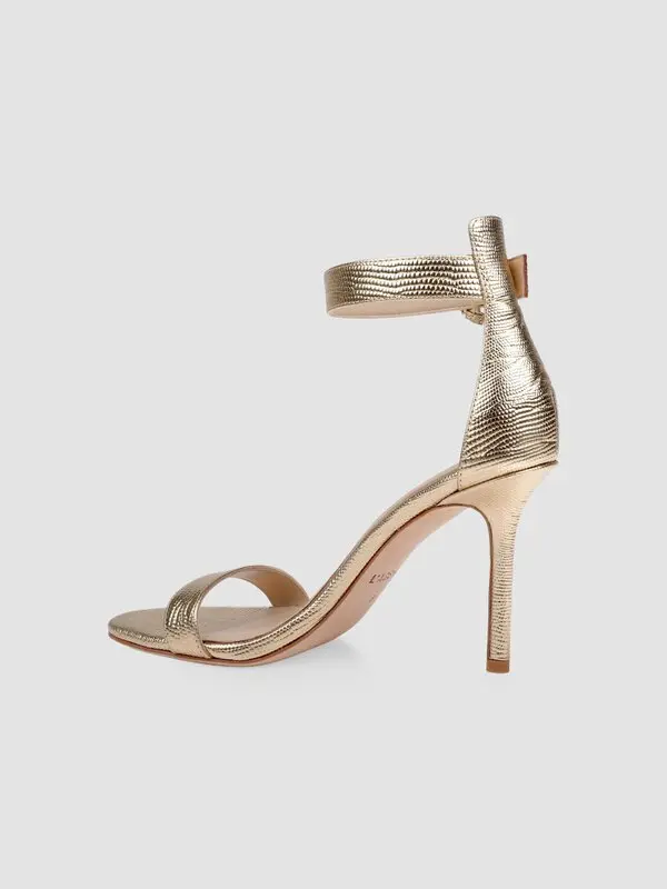 L'AGENCE Gisele 90mm Lizard-embossed Leather Sandals