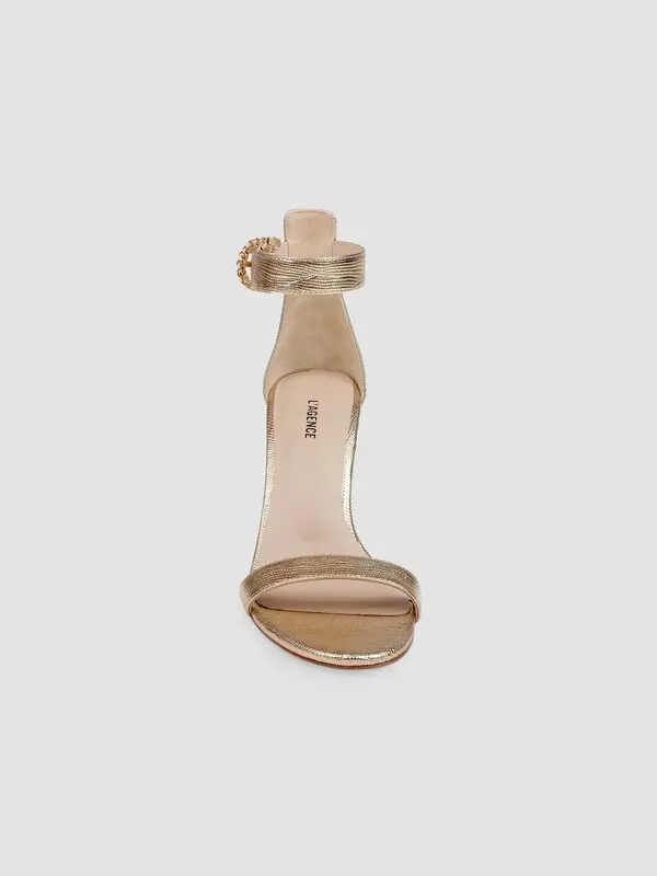 L'AGENCE Gisele 90mm Lizard-embossed Leather Sandals