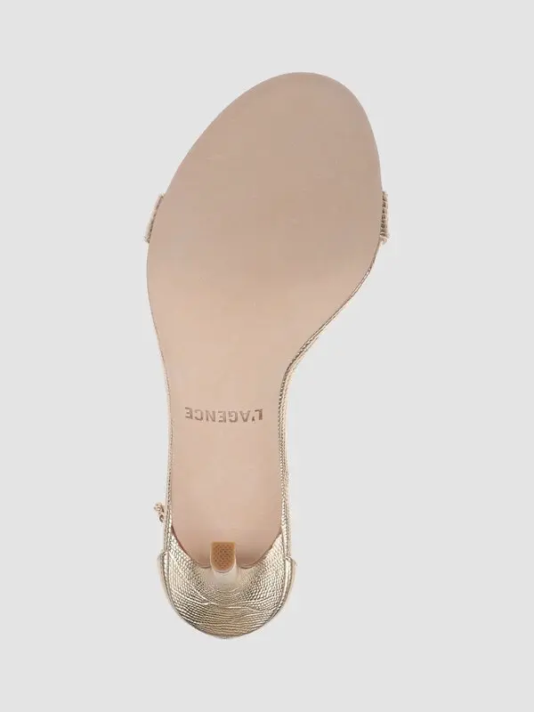 L'AGENCE Gisele 90mm Lizard-embossed Leather Sandals