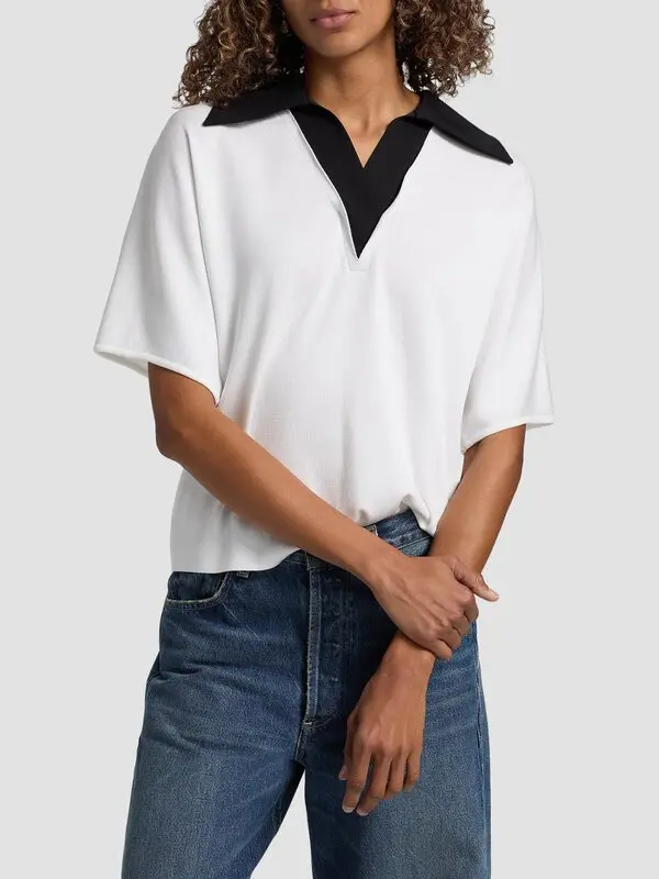 Misook Mixed-media Knit Shirt