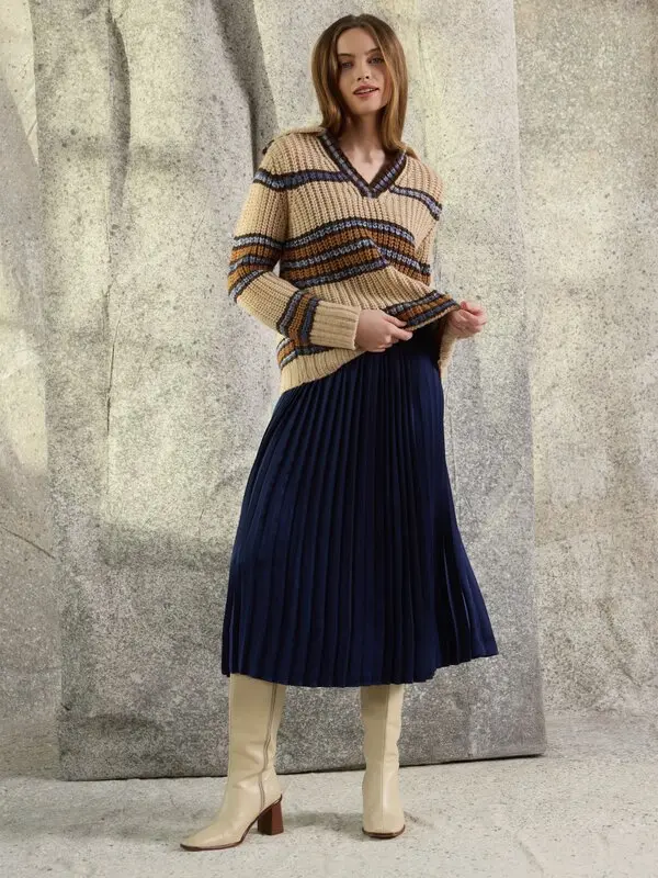 Misook X Lani Lynn Chunky Shaker-stitch Knit Sweater