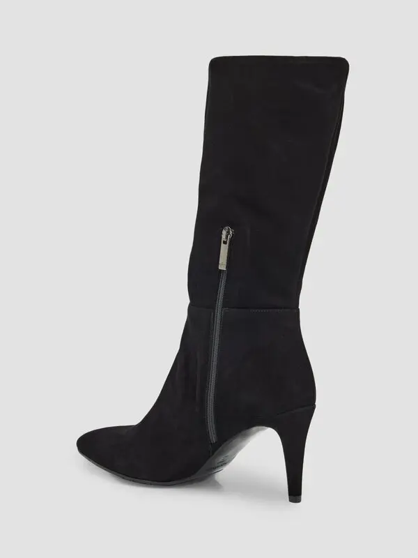 Aquatalia Patti 75mm Suede Booties - Black Suede