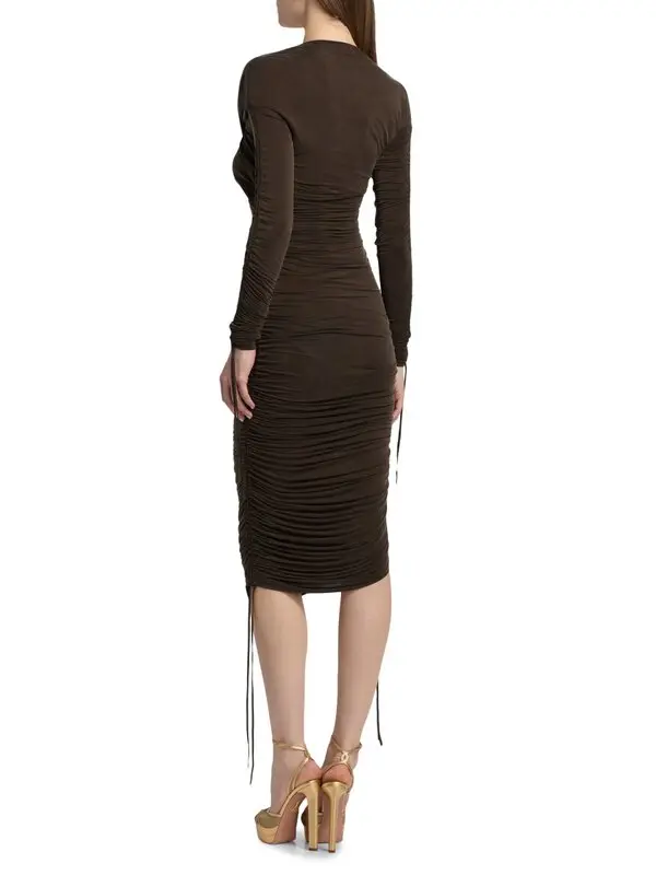 Balmain Draped Jersey Midi-dress