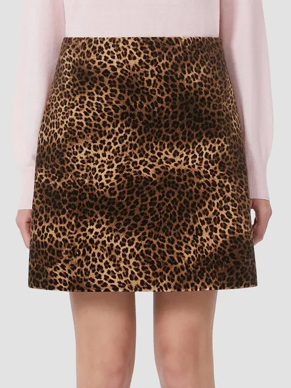 Max Mara Printed Velvet Mini Skirt