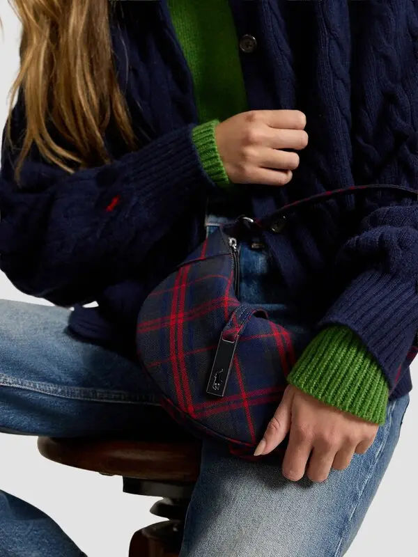 Polo Ralph Lauren Polo Id Mini Plaid Twill Shoulder Bag