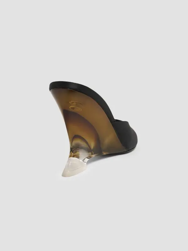 Balmain 95mm Satin Wedge Mules