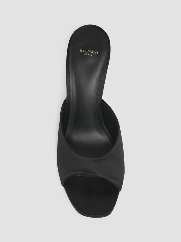 Balmain 95mm Satin Wedge Mules