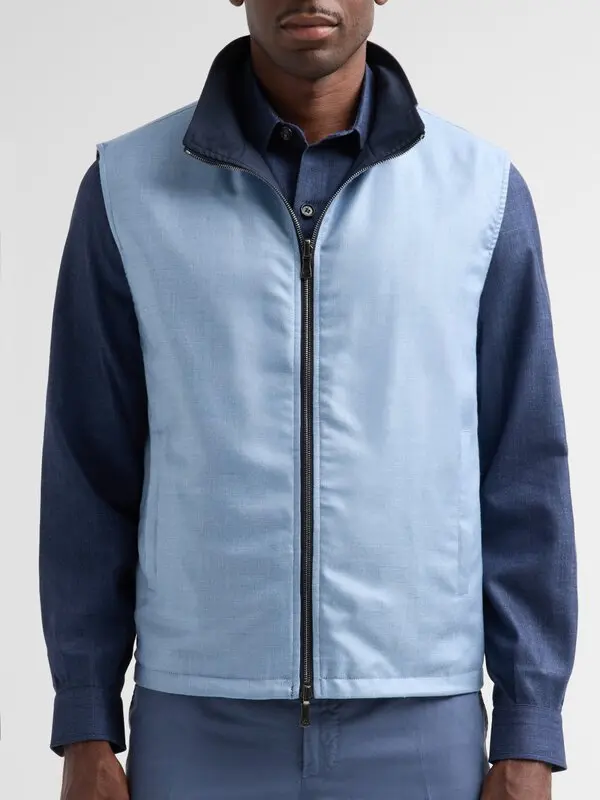 Isaia Reversible Wool-blend Vest