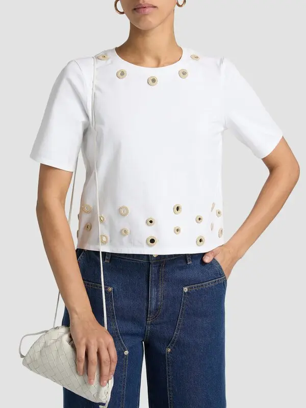 Cinq À Sept Bessy Crochet Mirrors T-shirt