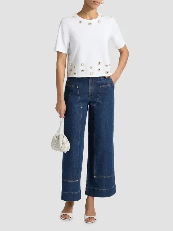 Cinq À Sept Bessy Crochet Mirrors T-shirt