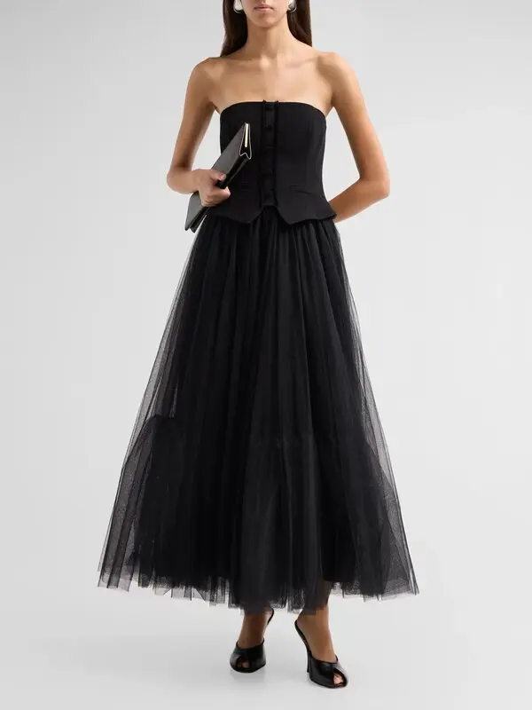 Cinq À Sept Lunelle Tulle Midi Dress