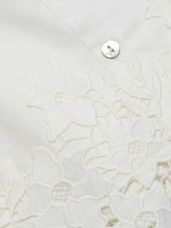 Cami Nyc Kimiko Lace-trim Cotton Mini Shirtdress