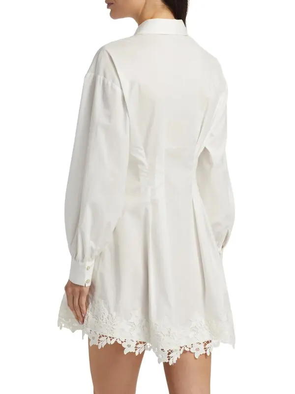 Cami Nyc Kimiko Lace-trim Cotton Mini Shirtdress