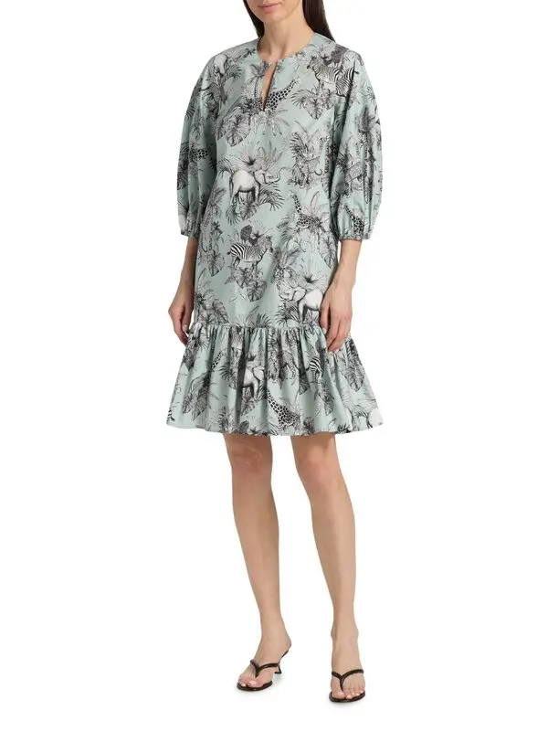 MAISON COMMON Safari Print Cotton Minidress