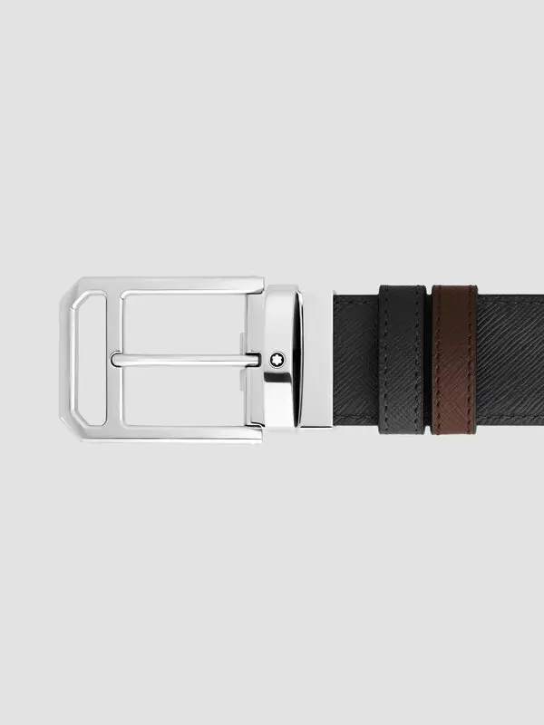 Montblanc Reversible Textured Two-tone Leather Belt