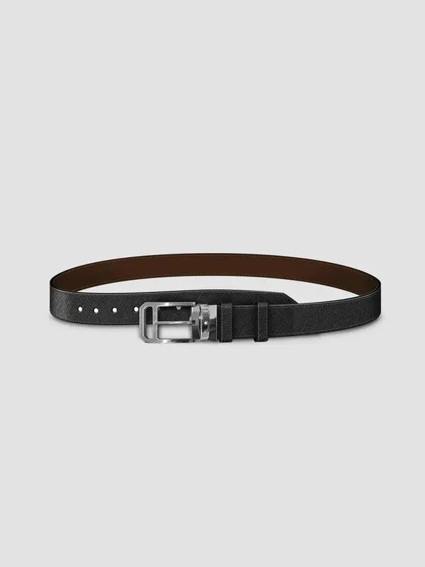 Montblanc Reversible Textured Two-tone Leather Belt