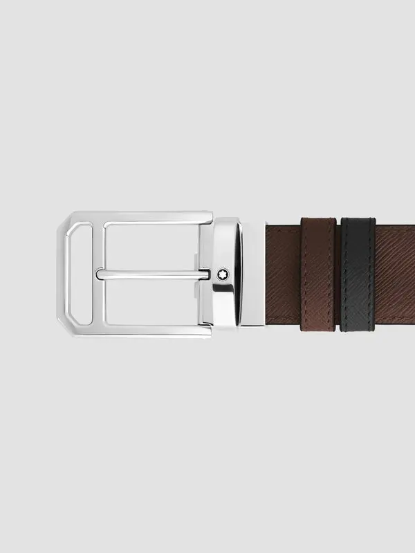 Montblanc Reversible Textured Two-tone Leather Belt