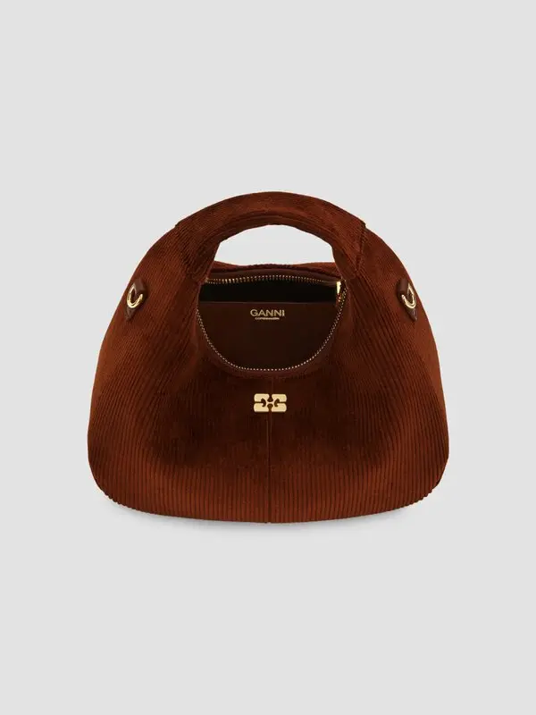 GANNI Mini Corduroy Hobo Bag