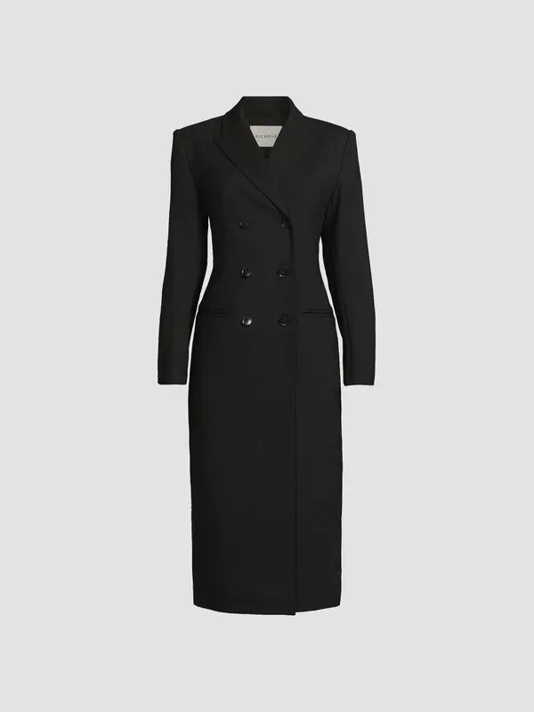 Rue Sophie Lorde Stretch-wool Double-breasted Coat - Black