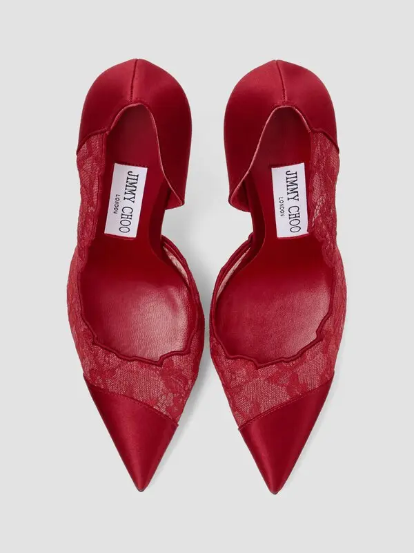 JIMMY CHOO Brigitte 100mm Lace & Satin Pumps