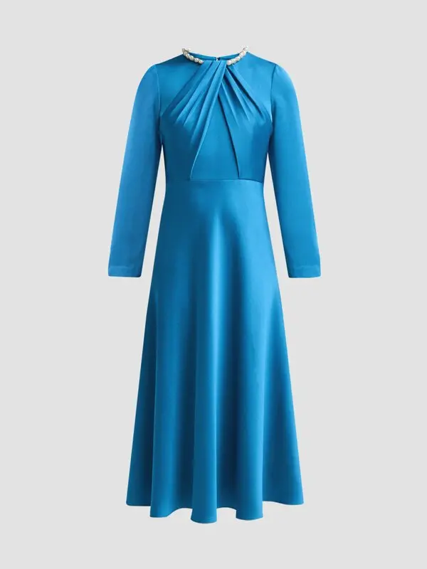Rickie Freeman For Teri Jon Crepe Cocktail Midi Dress - Peacock