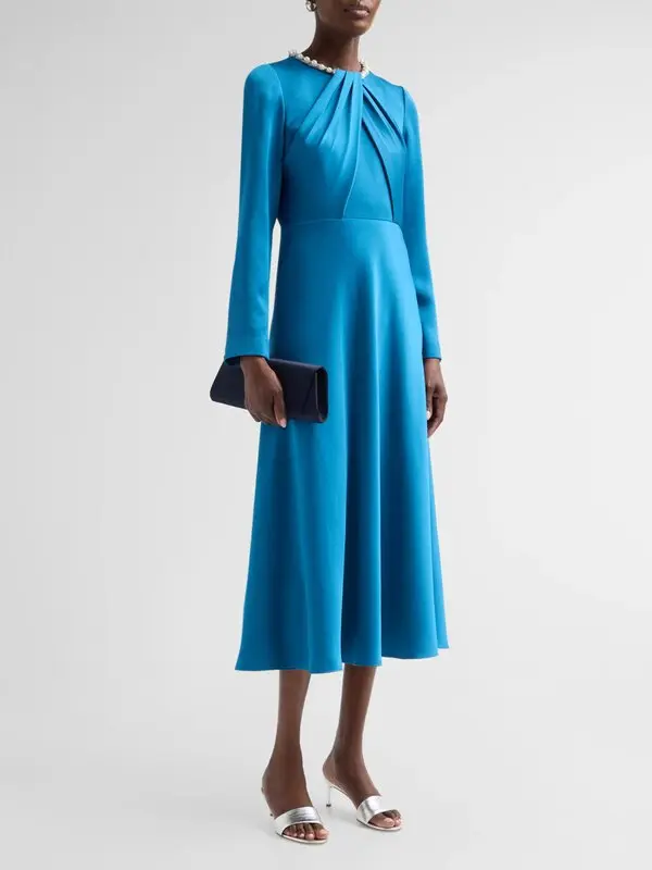 Rickie Freeman For Teri Jon Crepe Cocktail Midi Dress