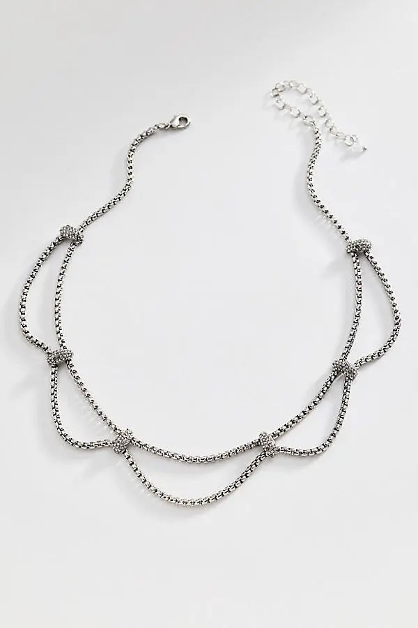 Anthropologie Draped Collar Necklace - Silver