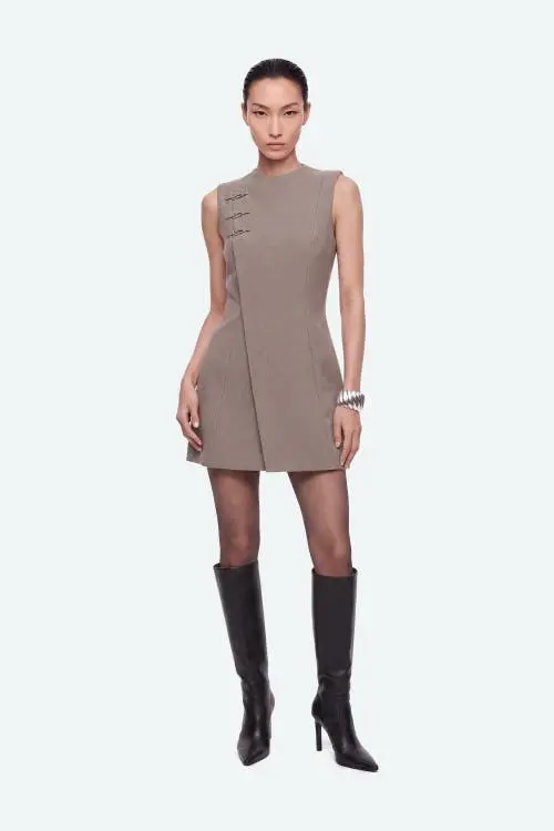 NOCTURNE Asymmetric Clasp Mini Dress